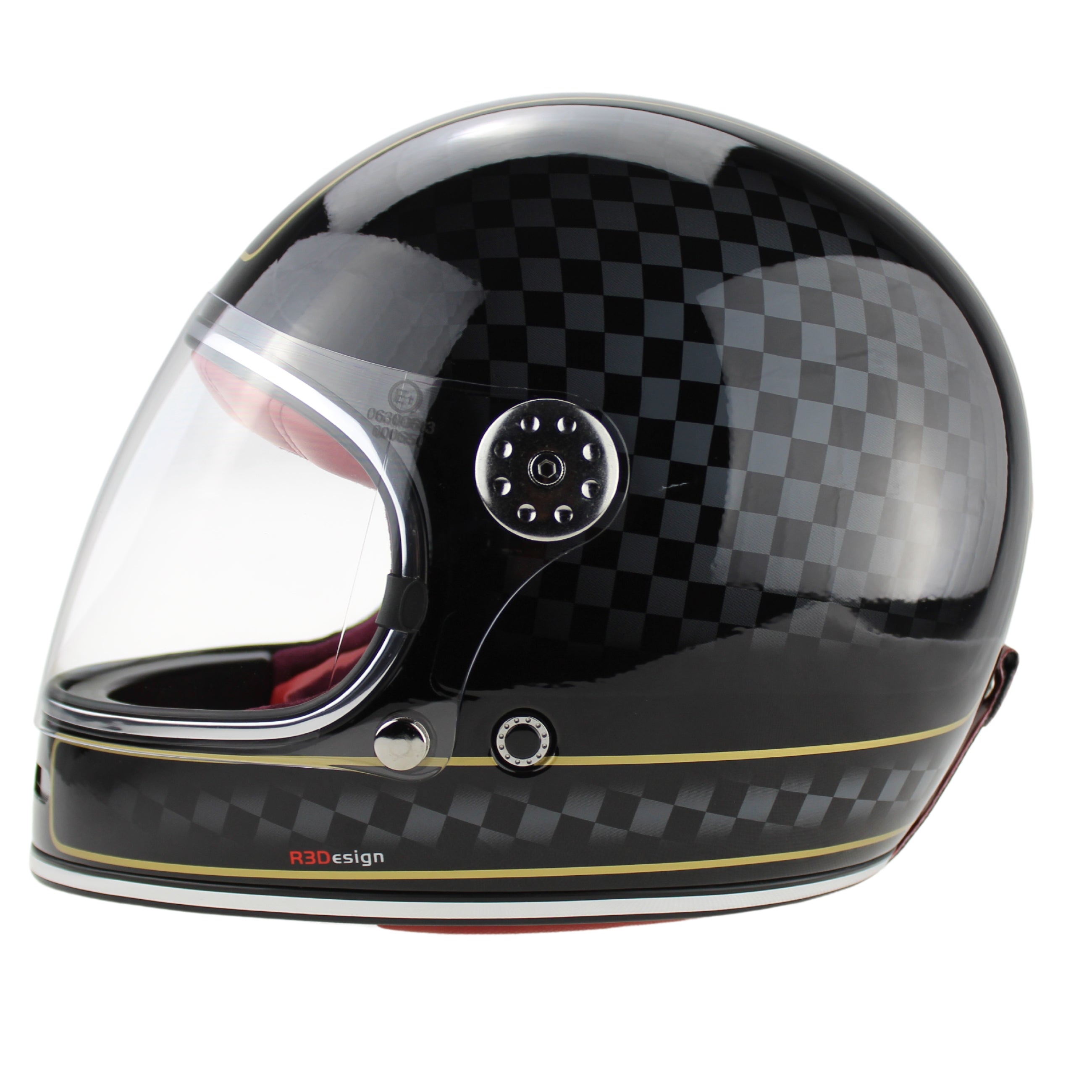 VPR.303 F656 Fiberglass Full Face Retro Helmet Chequer – Riderwear