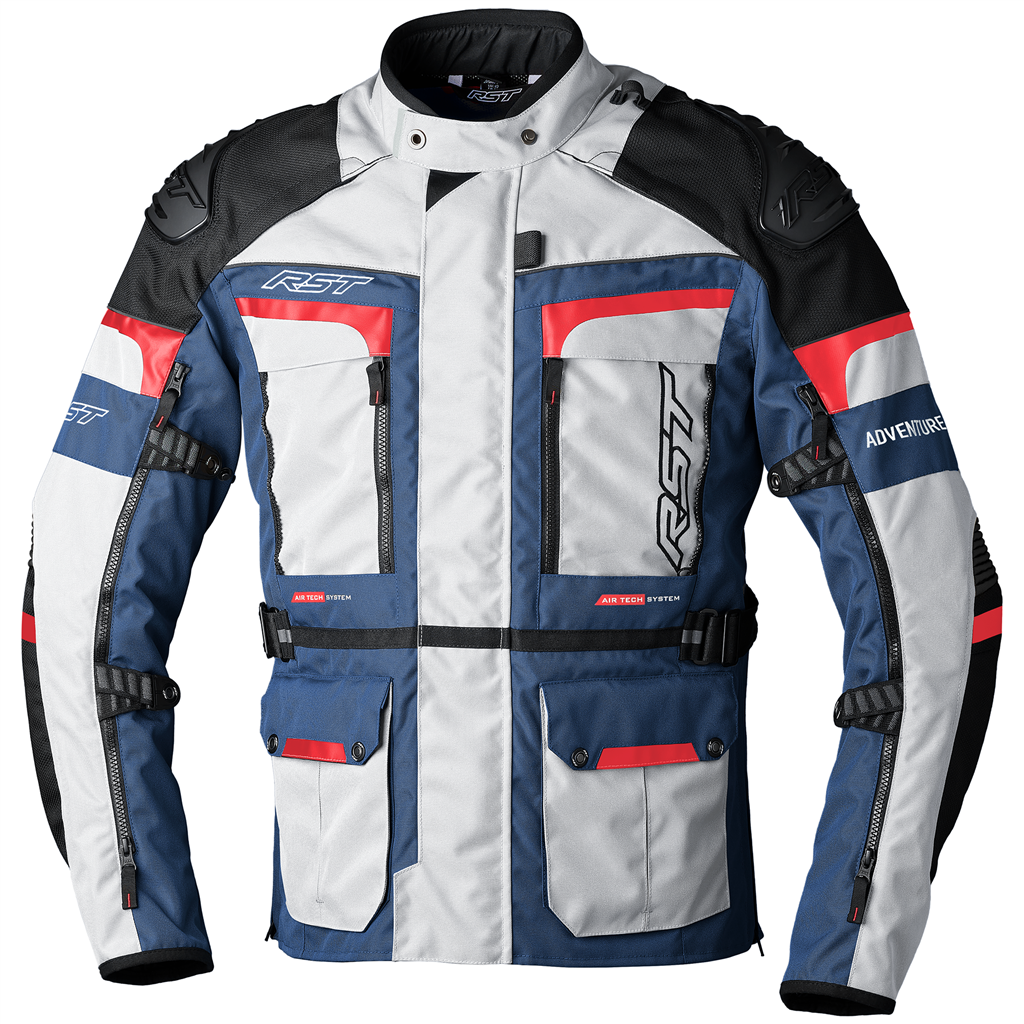 RST PRO SERIES ADVENTURE-X CE Mens Textile Jacket - Silver Blue Red ...