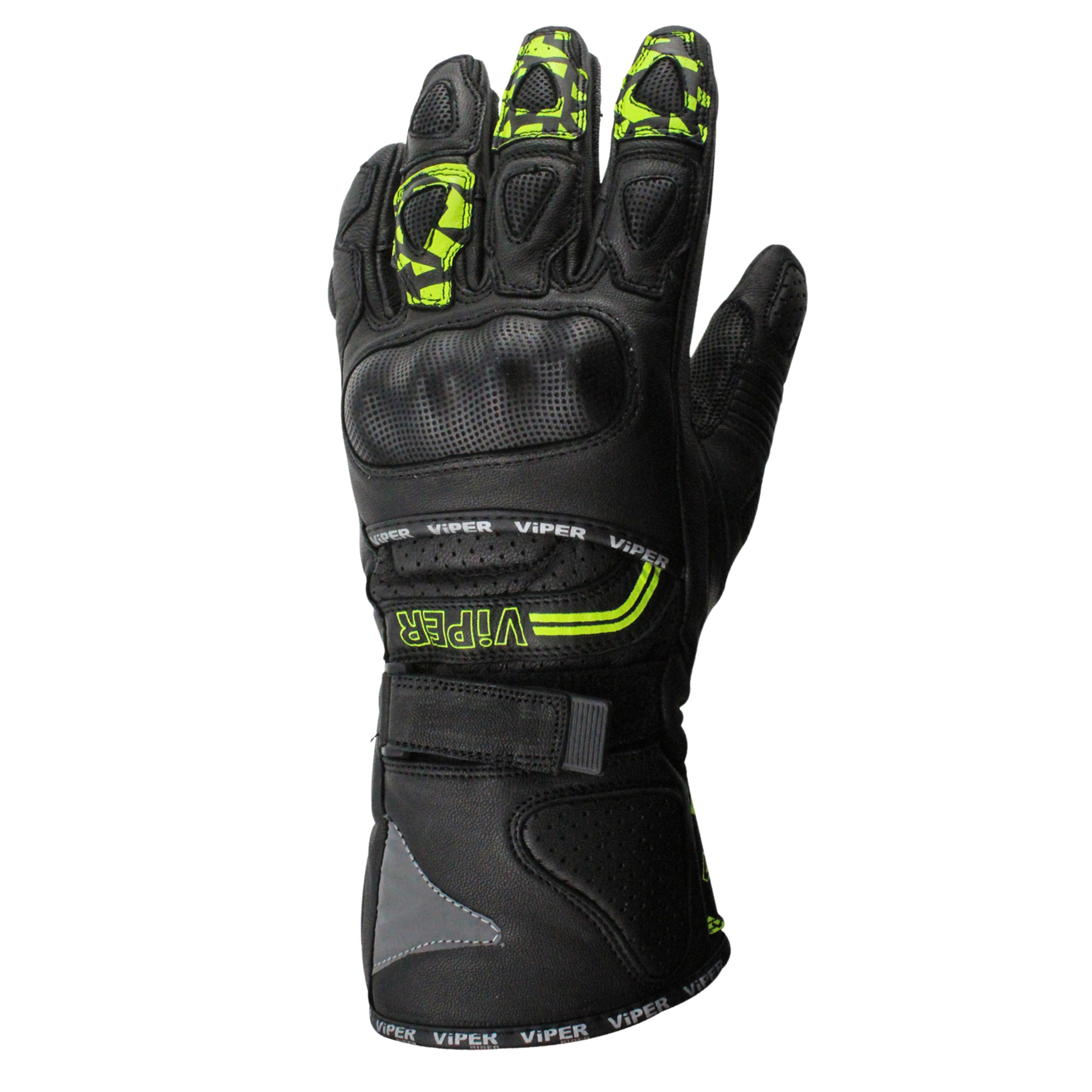 ViPER Leather Premium Track Glove Fury Pro CE Approved Fluo Yellow ...