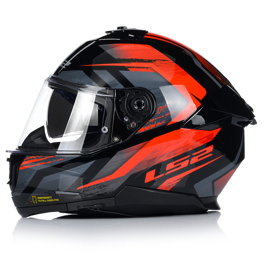 LS2 FF808 STREAM-II Full Face Helmet, Fury Black Red – Riderwear