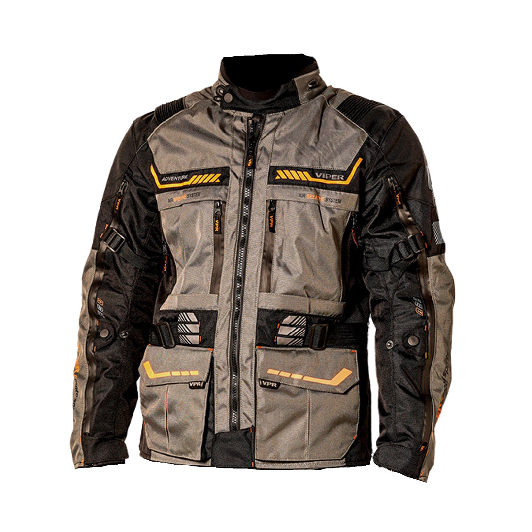 ViPER Guard Adventure Jacket Textile CE Grey Black – Riderwear