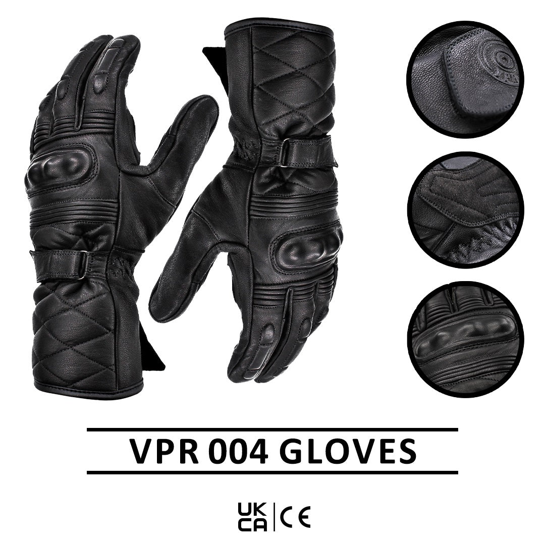 Viper Retro Gauntlet CE/UKCA Glove VPR004 Black – Riderwear