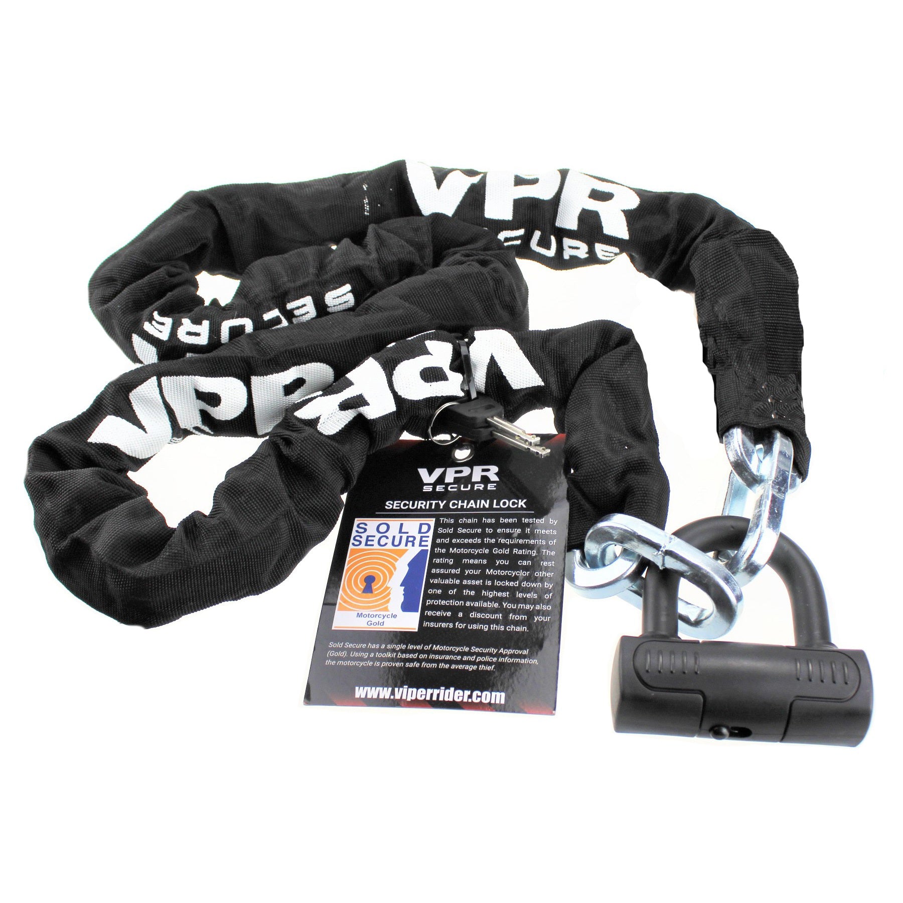 VPR Sold Secure Gold Chain & Lock - 1.8m – Riderwear
