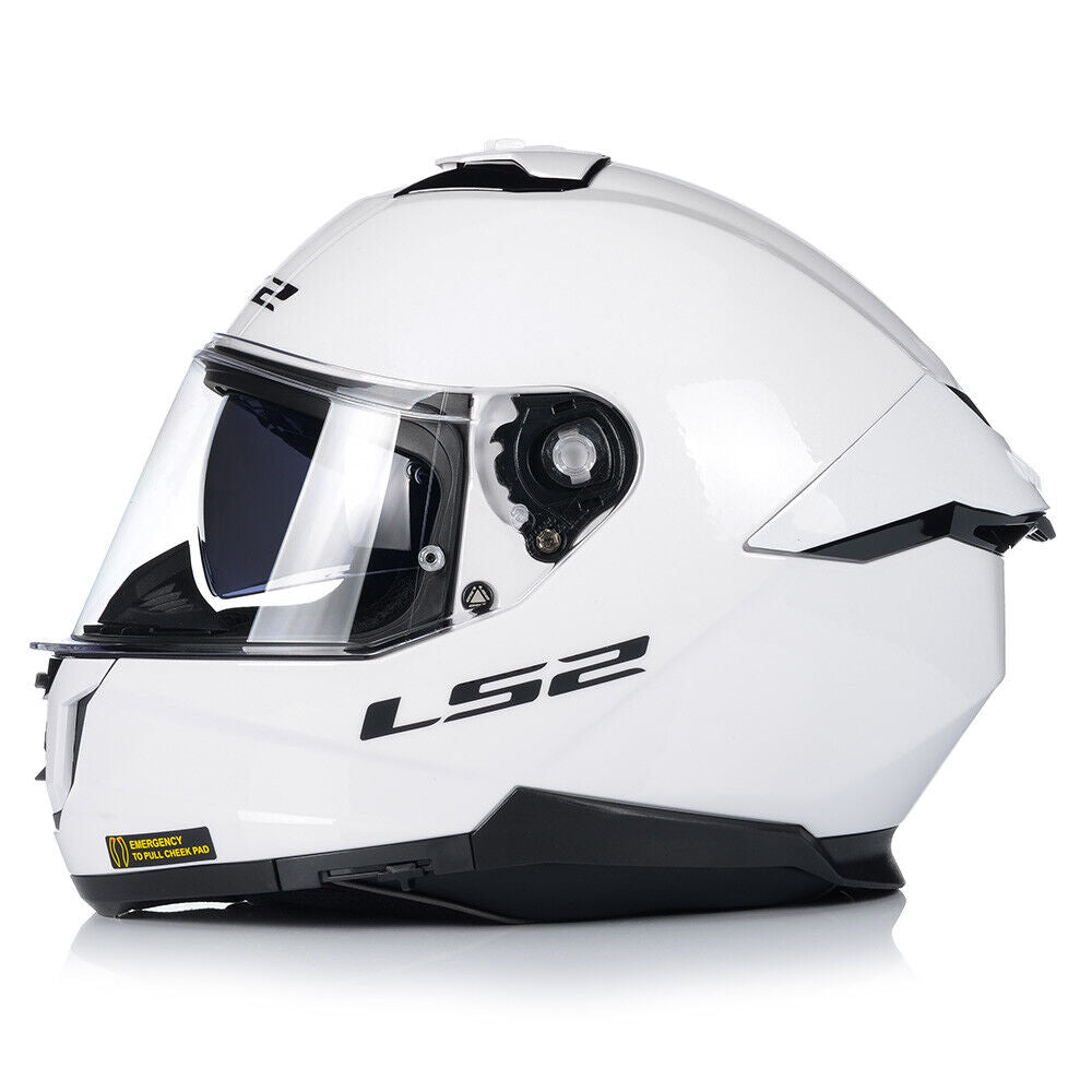 LS2 FF808 STREAM-II Full Face Helmet, White – Riderwear