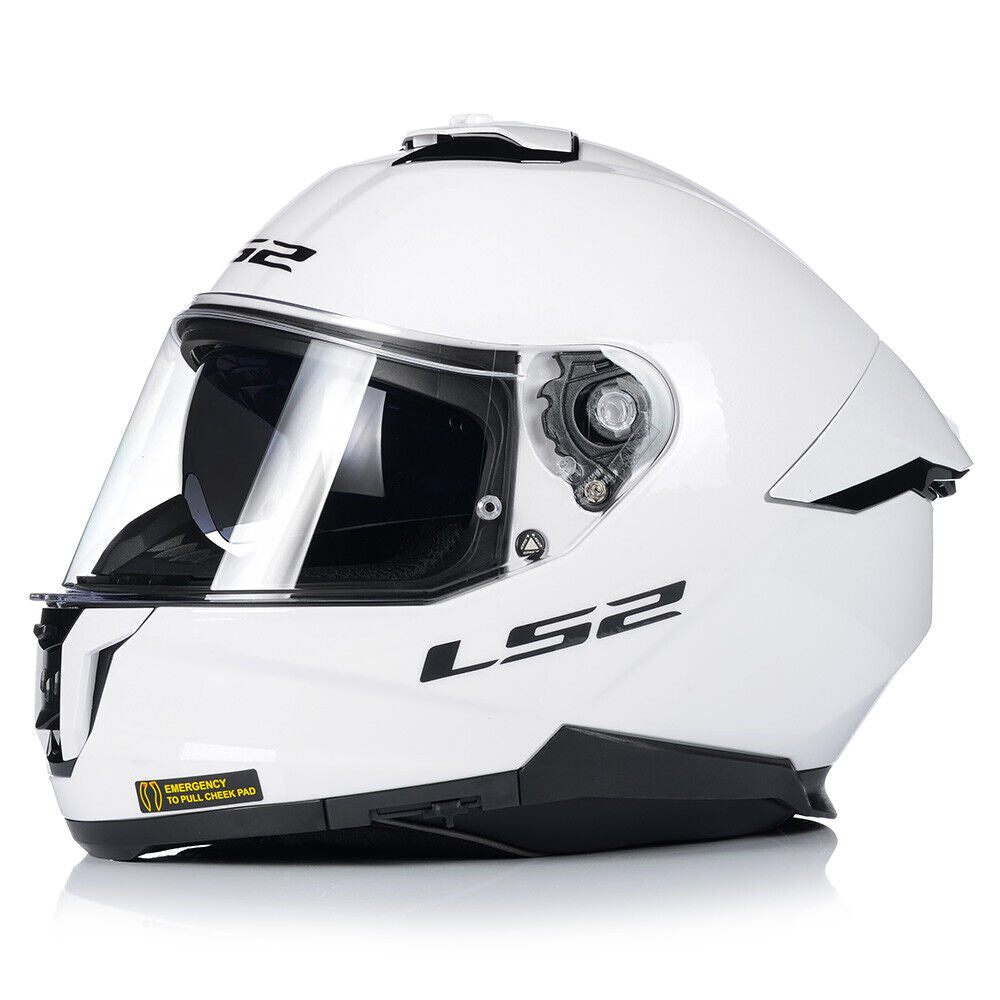 LS2 FF808 STREAM-II Full Face Helmet, White – Riderwear