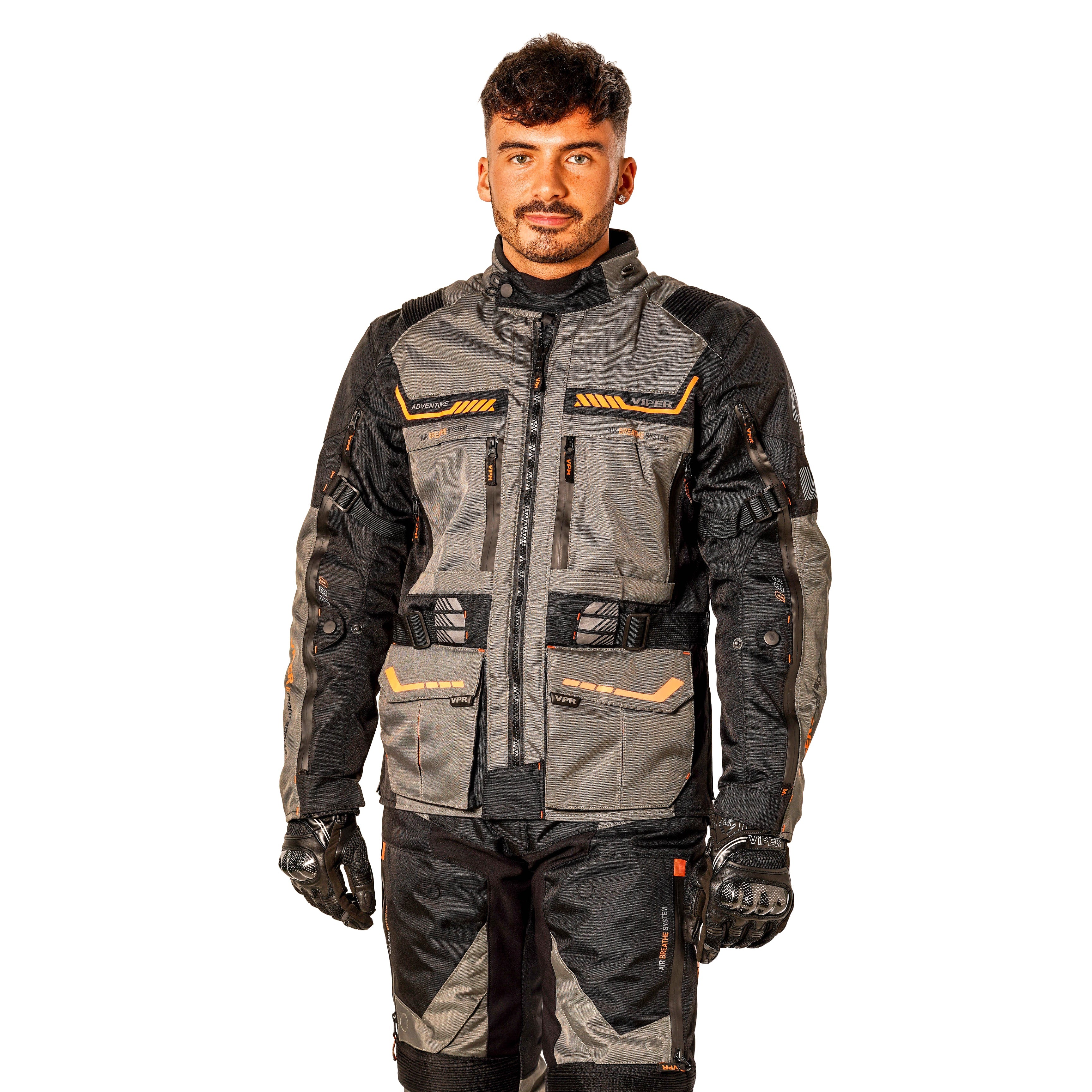 Viper Guard CE Textile Adventure Jacket Grey Black – Riderwear