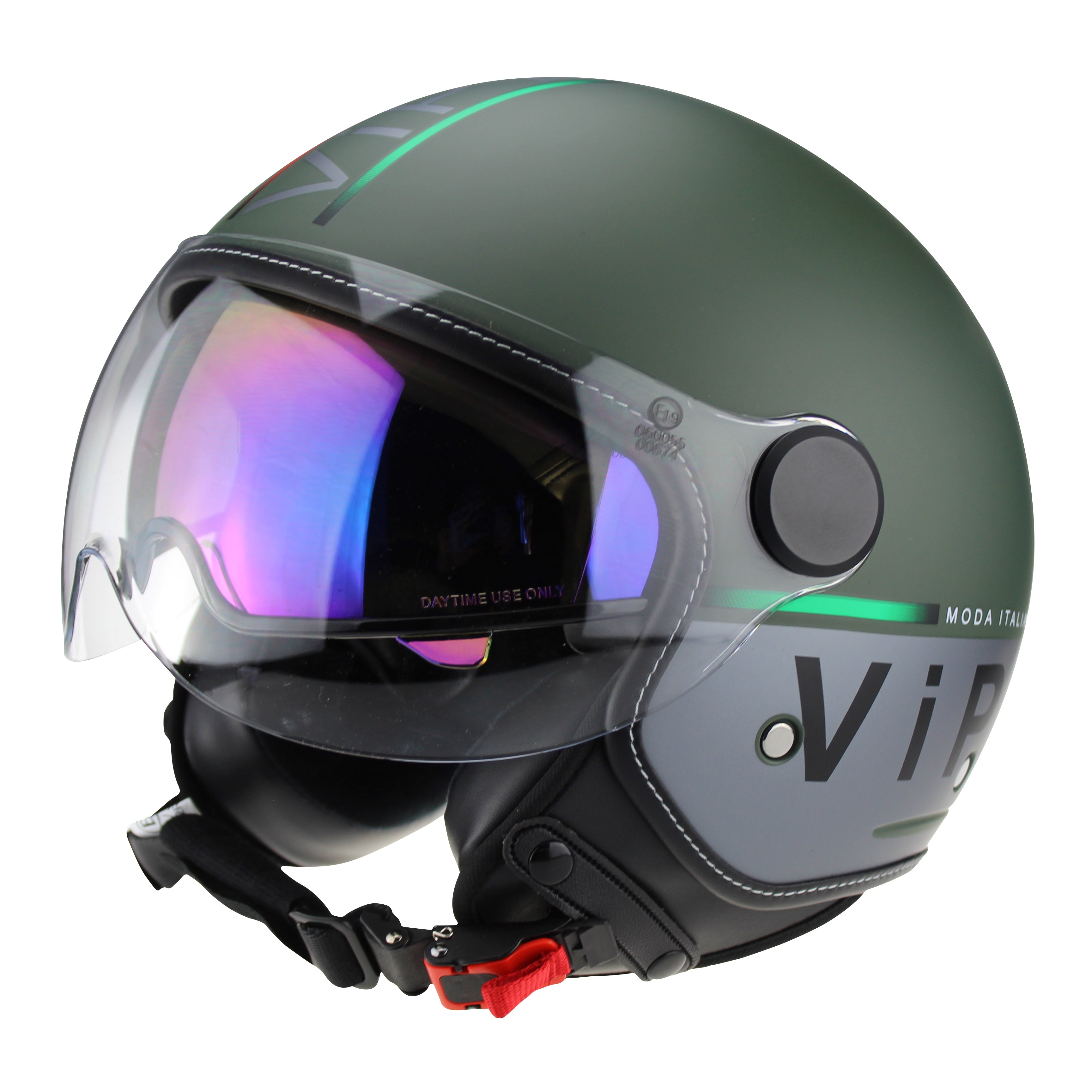 ViPER RSV19 Open Face Jet Helmet Forza Green Matt – Riderwear