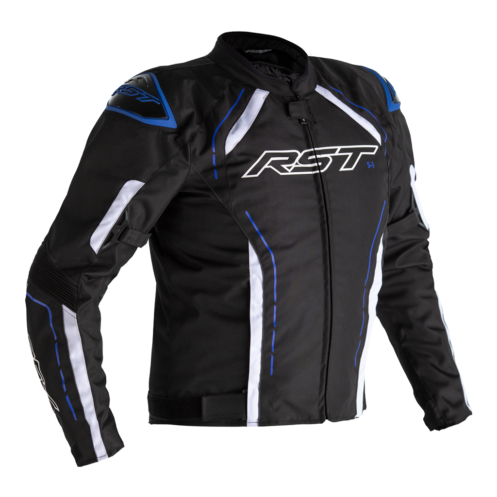 RST S1 CE Mens Textile Jacket - White Blue – Riderwear