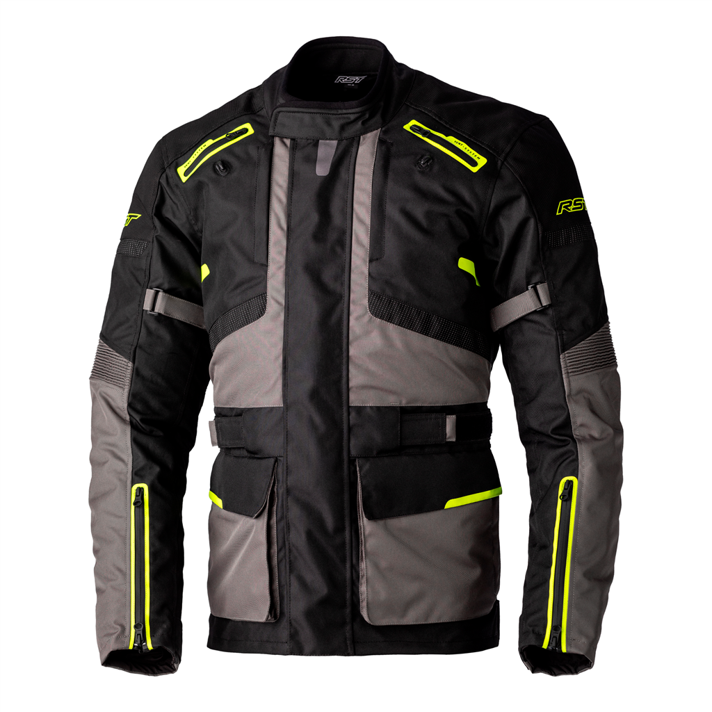 RST ENDURANCE CE Mens Textile Jacket - Black / Grey / Flo Yellow ...